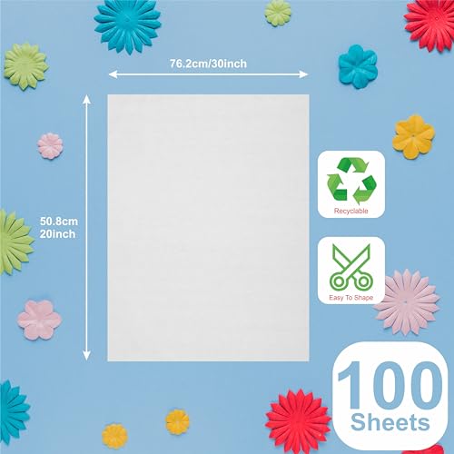 White Tissue Paper Bulk | White Tissue Paper for Gift Bags | 20 X 30 Inch - 100 Sheets | Acid Free Tissue Paper for Packaging, Wrapping Paper, Packing Tissue Paper for Moving, Crafts, Wedding Decor