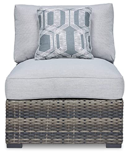 Signature Design by Ashley Harbor Court Outdoor Armless Chair with Cushion, 2 Count, Gray