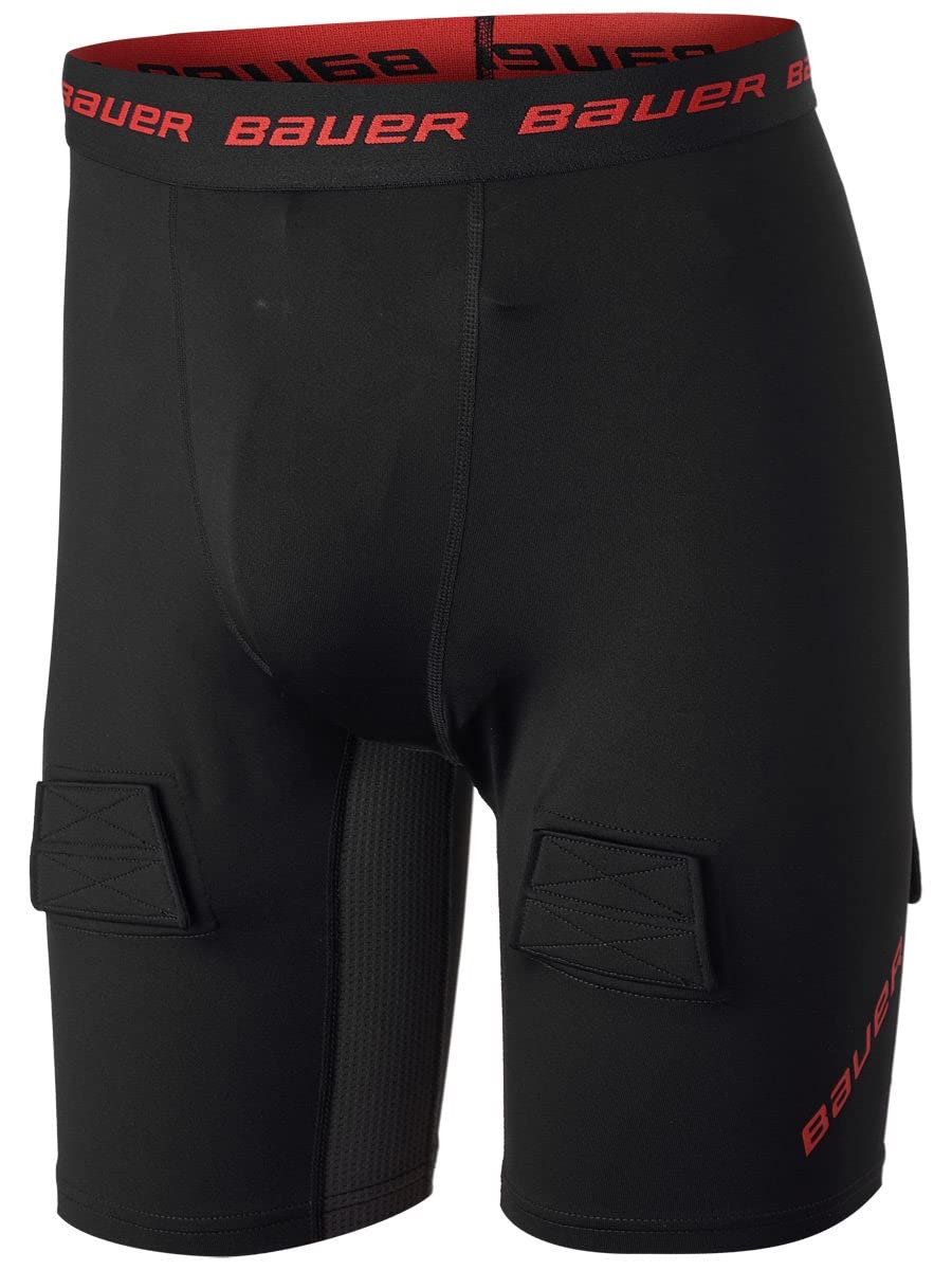 Bauer Hockey Essential Compression Jock Short, Youth (Youth Large), Black