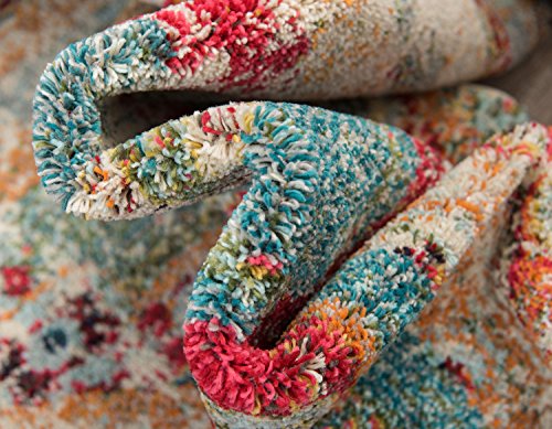 Unique Loom Sedona Collection Distressed, Southwester, Over-Dyed, Vintage Area Rug, 9' 0" x 12' 0", Blue/Beige