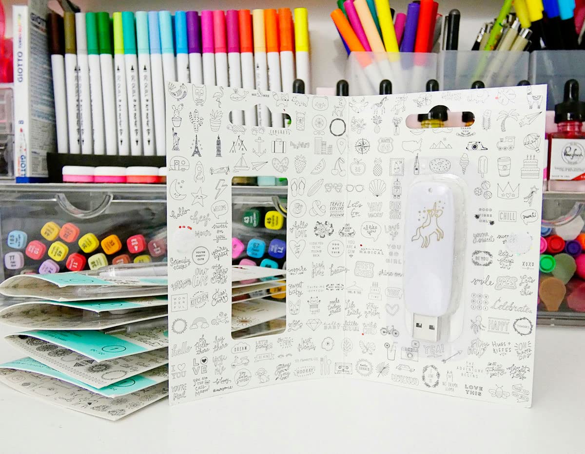 We R Memory Keepers 0633356606888 Drives Foil Quill-Icons and Words (200 Designs), Multicoloured