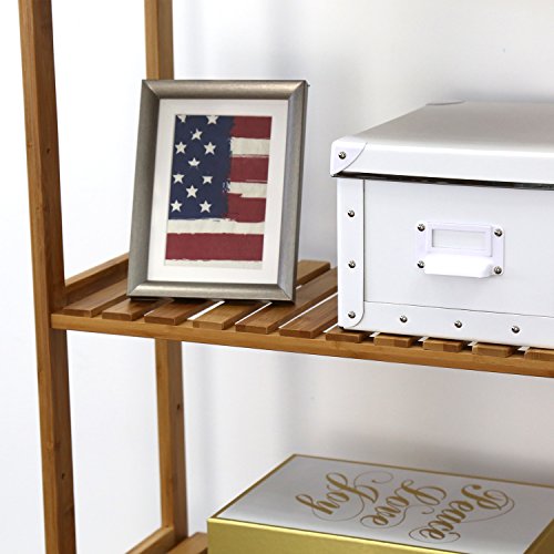Peach Tree Bamboo Rack Multifunctional Bathroom Kitchen Living Room Holder Plant Flower Stand Utility Storage Shelf (5-Tier)