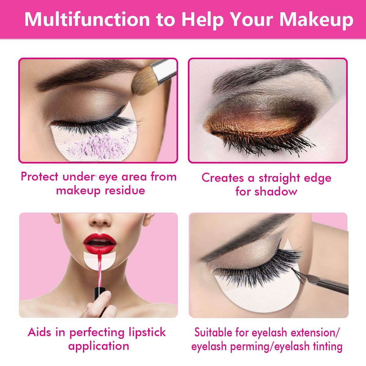 TailaiMei 120 Pcs Eyeshadow Shields, Eyeshadow Stencil for Prevent Makeup Residue, Lint Free Gel Pad for Eyeliner, Eyelash Extensions and Lip Makeup