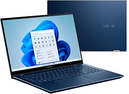 Best Notebooks Zenbook Pro 15 Flip Q539ZD 15.6-inch OLED 2-in-1 Touch Screen 12th Gen i7-12700H Intel Arc A370M Graphics, 4GB GDDR6 Window Hello Active Stylus (1TB SSD|16GB RAM|11 Home), Azurite Blue