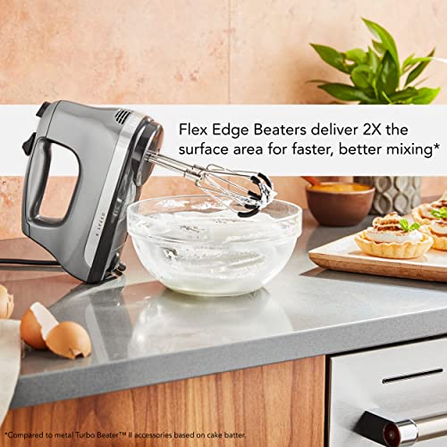 KitchenAid Cordless 7 Speed Hand Mixer - KHMB732 & KHMFEB2 Flex Edge Beater Accessory for Hand Mixer, One Size, Stainless Steel