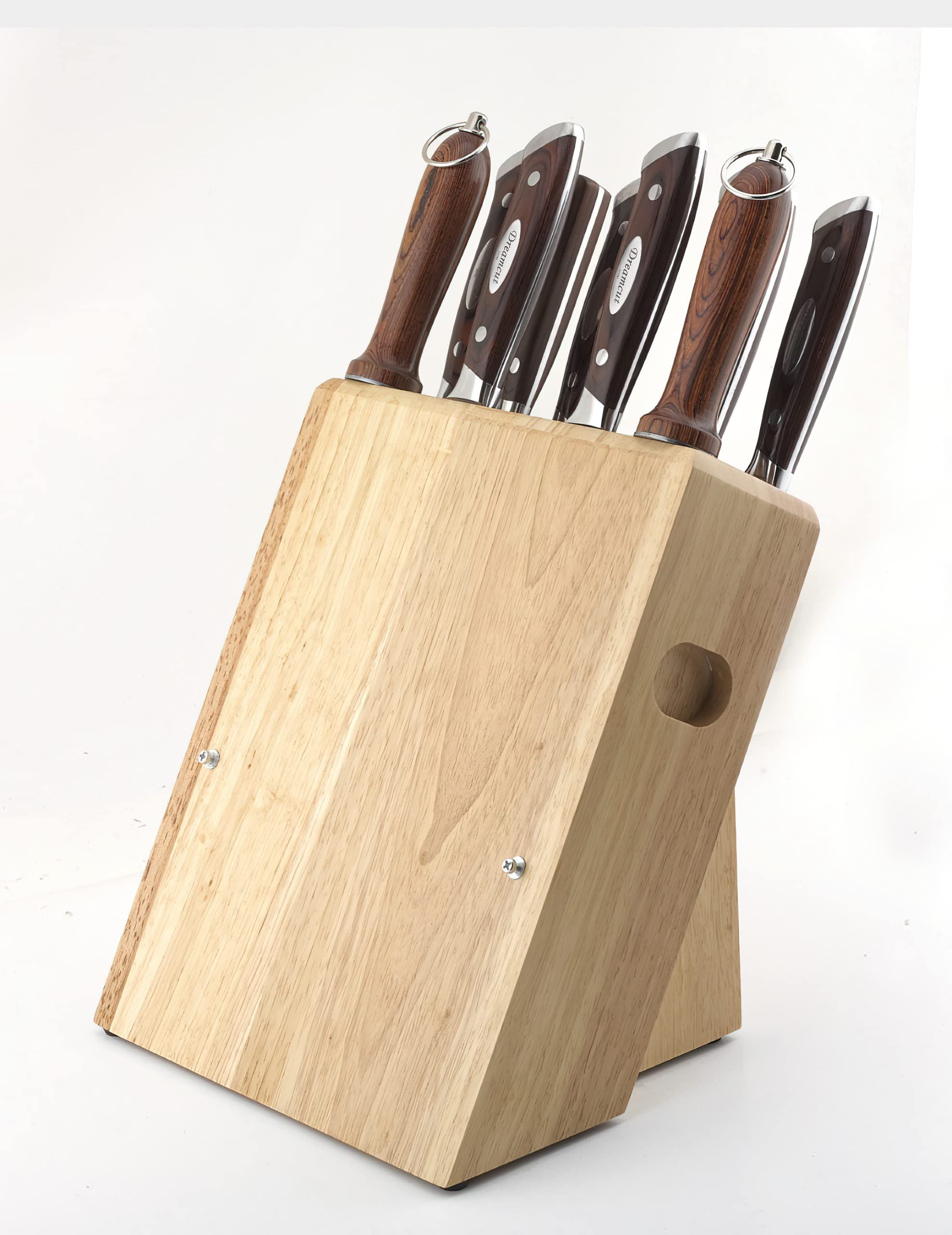 Bavarian Knife Works 12 PCS Kitchen Knife Set, Razor Sharp Blades, Made of German Steel, Ergonomic Pakkawood Handle, Light Weight Easy to Sharpen, No Steak Knives