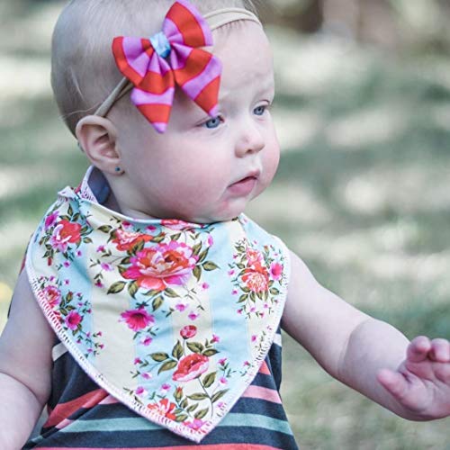 upsimples 10-Pack Baby Bandana Bibs Baby Girl Bibs for Drooling and Teething, Super Absorbent Bibs - Blossom Set
