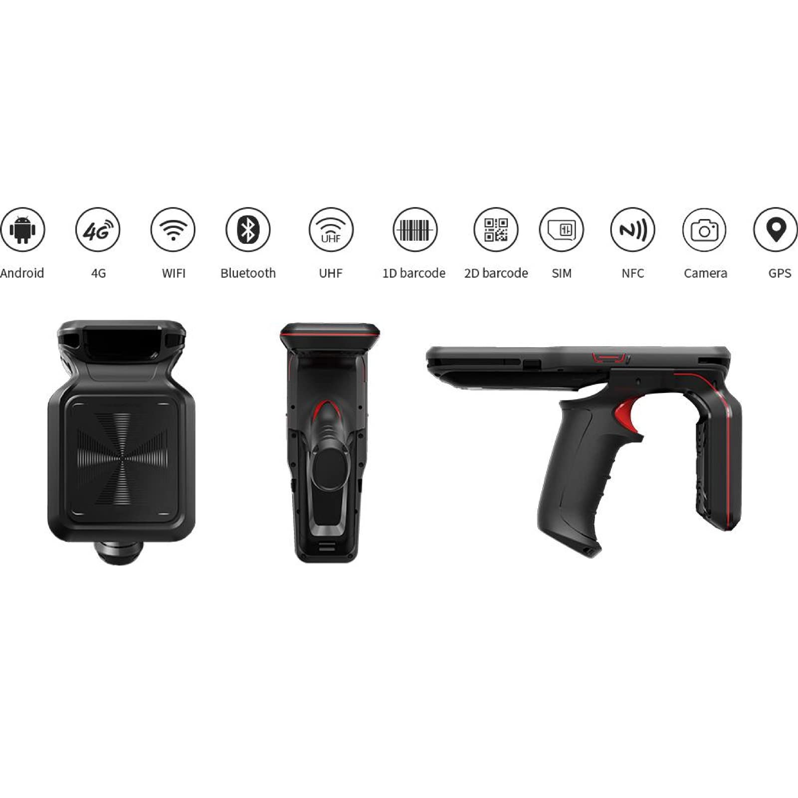 Sincoole 4.0-inch Industrial Grade UHF RFID Handheld Reader,4GB+64GB,Android 10.0 System,with 2D Barcode scanning,NFC