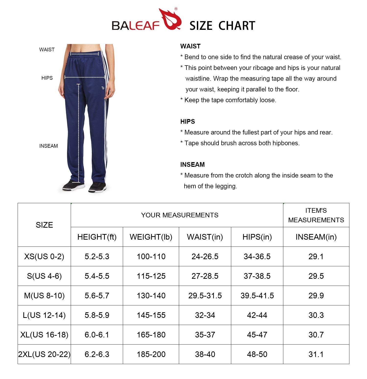 BALEAF Women's Track Pants Athletic Jogging Sweatpants Zipper Pockets Warm-Up Sports Running Pants Black/Black Size L