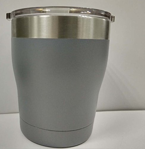 Tahoe Trails 10 oz Stainless Steel Tumbler Vacuum Insulated Double Wall Travel Cup With Lid, Metallic Gray