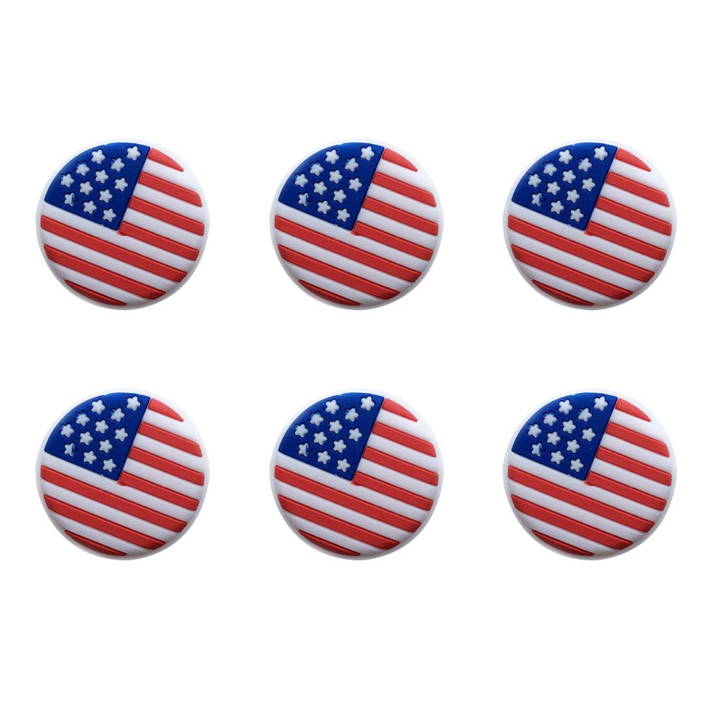 Amosfun 12PCS Tennis Racket Vibration Silicone American Flag Tennis Racquet Shock Absorbers Tennis Racket Strings Dampers for Player
