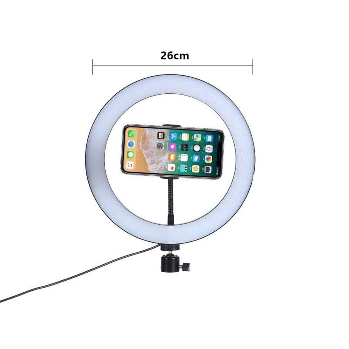 Fealay 26cm Studio Live Led Ring Light With Phone Holder 120cm Ring Light Kit Foldable Tripod Kit Adjustable 360 Rotation for Phone Selfie Light Beauty Photograph