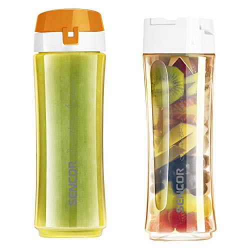Sencor SBL2203OR 300W Smoothie Blender with 2 Impact Resistant BPA Free Bottles, Orange