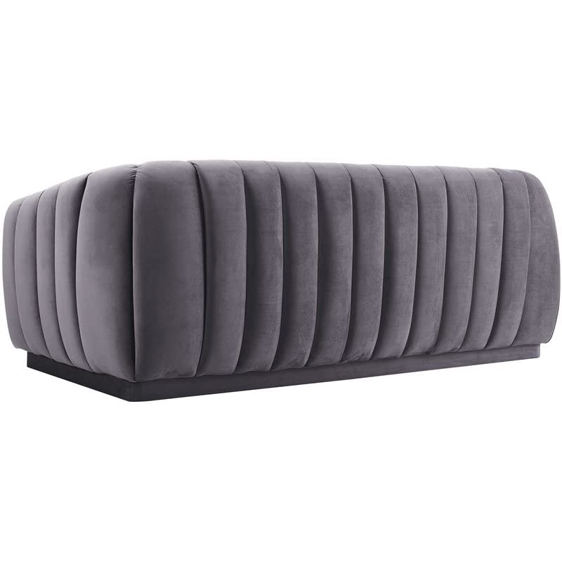 TOV Furniture Arno Collection Velvet Livingroom Sofa, Grey