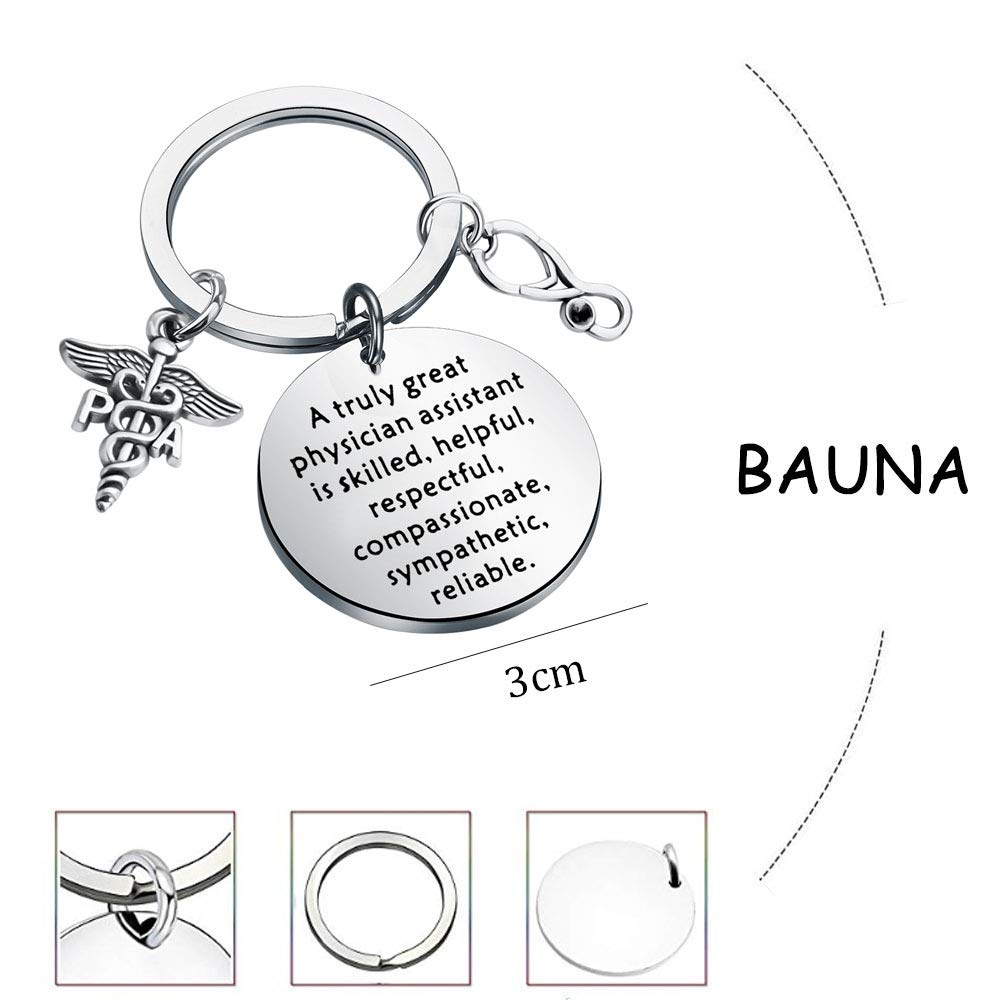 BAUNA Physicians Assistant Graduation Gifts PA Keychain A Truly Great Physician Assistant Keychain