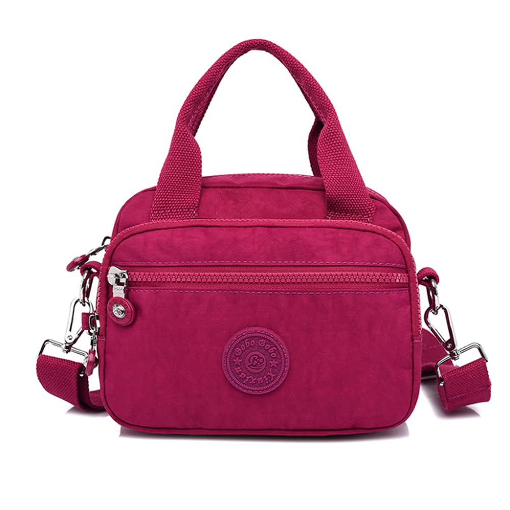 Jie★L Shi Small Travel Crossbody Bag Handbag Nylon Shoulder Bag for Women (Cyanosis)