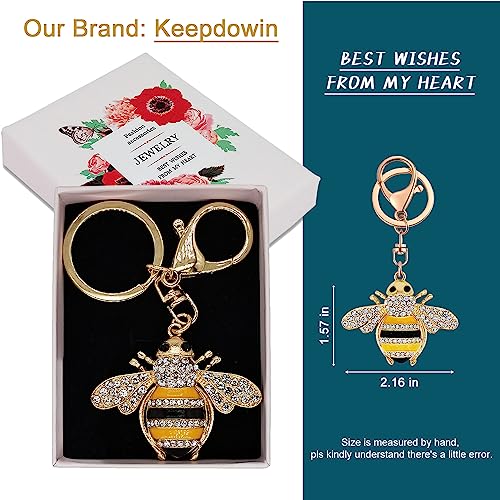 Keepdowin Key Chains Women Cute Keychains for Women Funny Anime Keychain for Her Sister Girl Birthday Gift Bag Wallet Accessories (Yellow Bee)