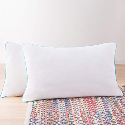 Linenspa Shredded Memory Foam 2 Pack Pillow, Standard, White 2 Count & Premium Smooth Waterproof Pillow Protector-Vinyl Free Waterproof Pillow Cover, Standard, White