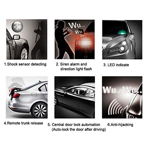 BANVIE Car Security Alarm System with Keyless Entry