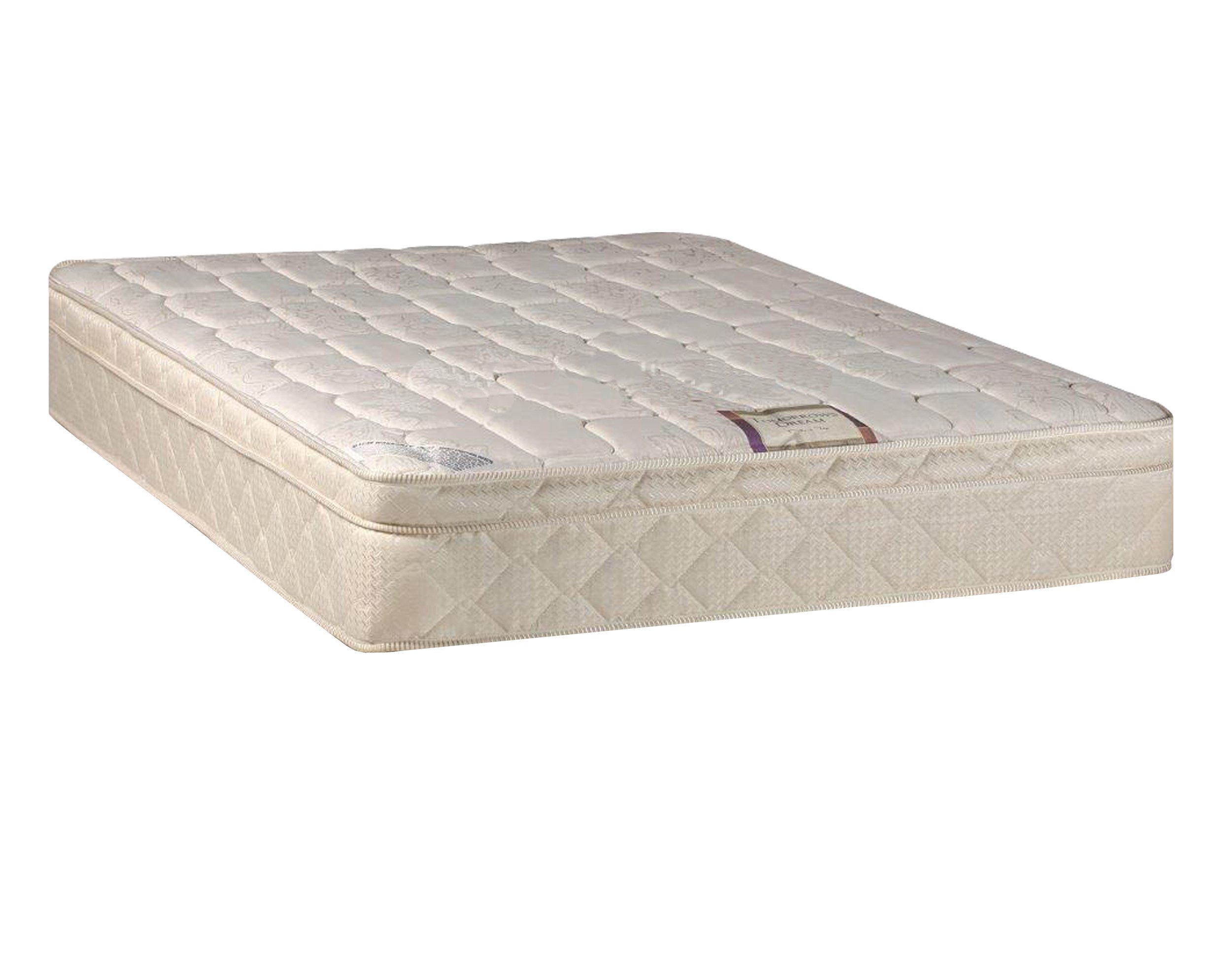 Continental Sleep 10-Inch Medium Plush Eurotop Pillowtop Innerspring Mattress and 4" Low Profile Wood Box Spring/Foundation Set, Twin, White LT Brown