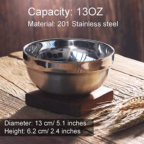 SATINIOR 6 Pack Stainless Steel Bowl Set Double-walled Insulated Metal Snack Bowls (13 oz)