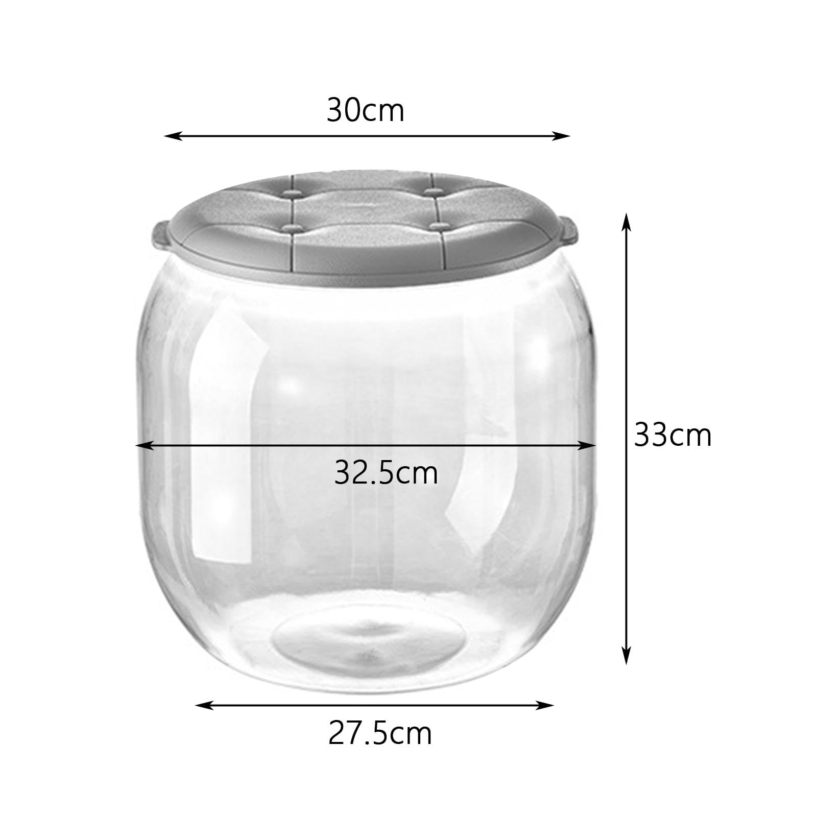 Baoblaze Clear Toy Storage Organizer, Shoe Stool, Dustproof, Portable for Living Room Bedroom Kids Room Indoor, Round Gray