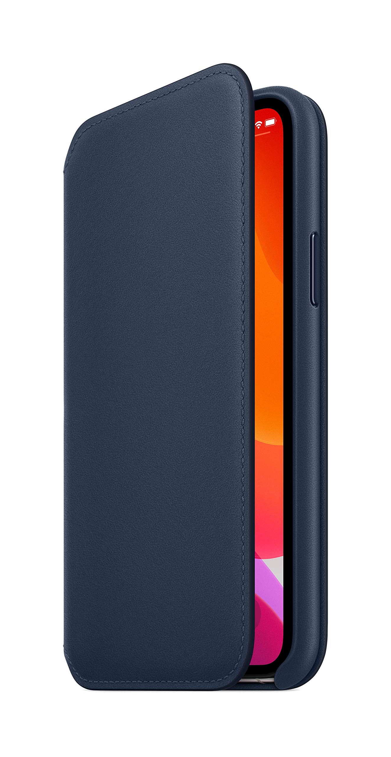 Apple iPhone 11 Pro Deep Sea Blue Leather Folio Case - Slim Fit, Wireless Charging Compatible