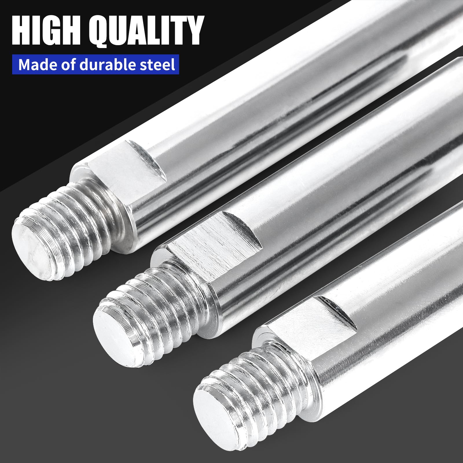 Pomsare Angle Grinder Extension Shaft Connecting Rod, 12PCS Angle Grinder Attachments with 5/8-11 Thread, Universal Adjustable Grinder Spanner Wrench, 4 Sets of Flange Lock Nut for Grinder Tool