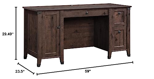 Sauder Carson Forge Computer Desk, Coffee Oak finish