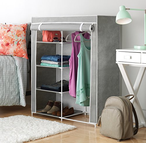 Whitmor Compact Clothes Closet, 15.75 L x 34.25 W x 42.0 H inches, Grey