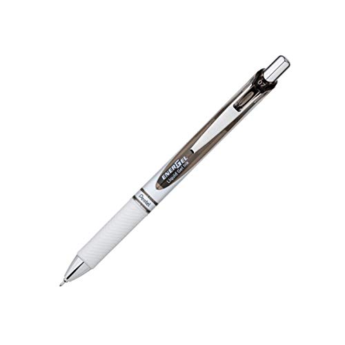 PentelĀ® EnerGel Pearl Pens, 0.7mm, Needle Point, Black Ink, Pack Of 12