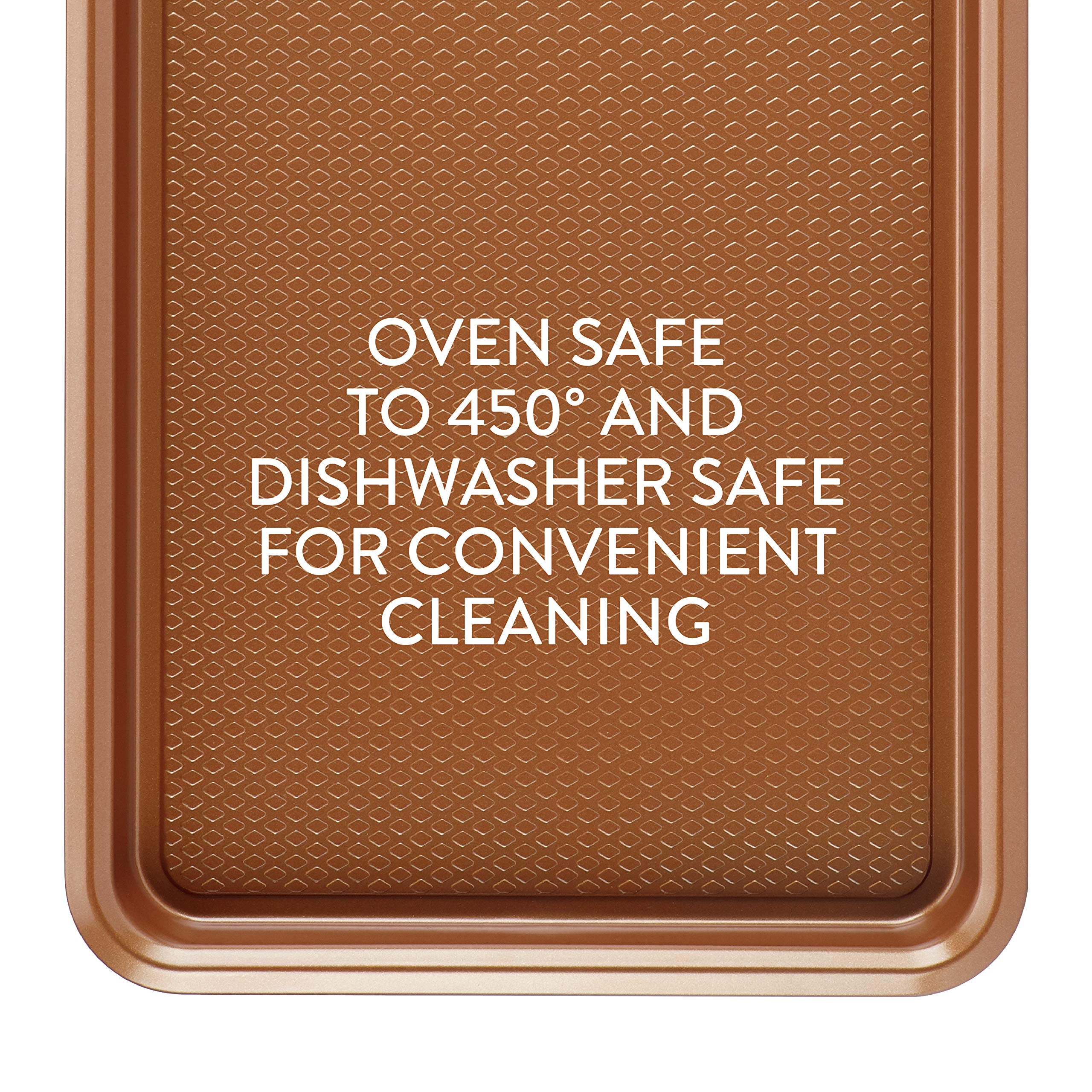 Ayesha Curry Nonstick Bakeware Nonstick Baking Pan With Lid / Nonstick Cake Pan With Lid, Rectangle - 9 Inch x 13 Inch, Brown, Copper