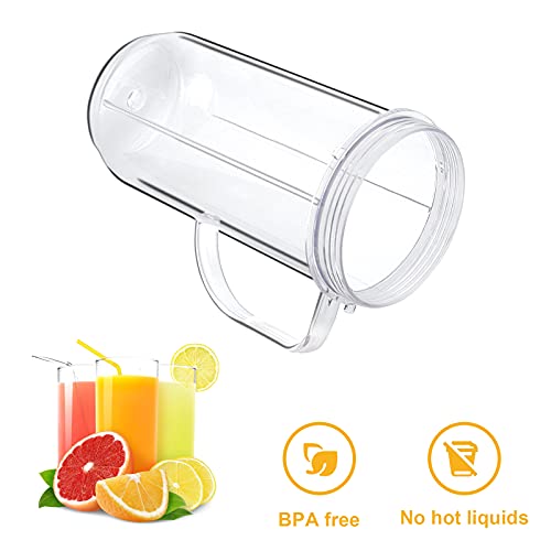 Beaquicy 22 OZ Tall Mug Cup with Flip Top - Replacement Part for 250W Blender Juicer - Suitable for Magic-Bullet Blenders MB1001 MBR-1701