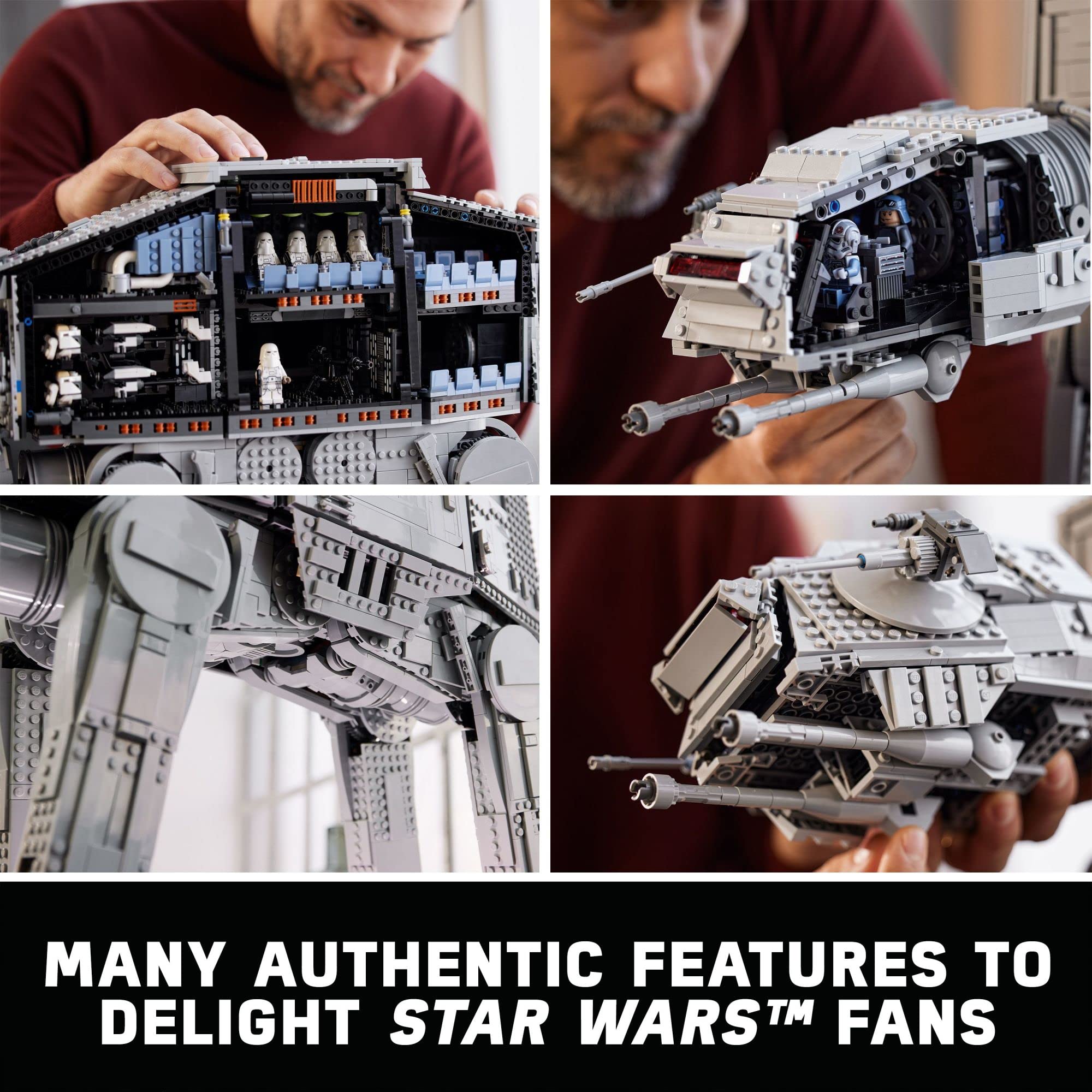 LEGO Star Wars at-at Walker 75313 Buildable Model - Collectible Set for Adults, Ultimate Build and Display Set, 9 Minifigures Including General Veers, Luke Skywalker, Snowtroopers and at-at Drivers