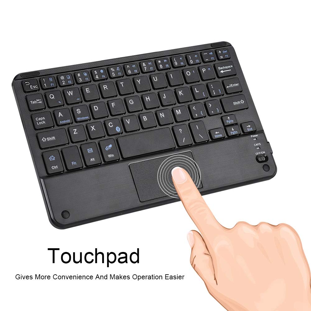 ASHATA Bluetooth Keyboard,7 Inch Wireless Ultra Slim Touchpad Scissors Feet Design Bluetooth Keyboard Accurate Shut-Off Device Provides Full Access to All Ports and Functions