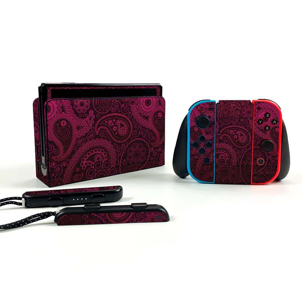 MightySkins Skin Compatible with Nintendo Switch OLED - Paisley | Protective, Durable, and Unique Vinyl Decal wrap Cover | Easy to Apply, Remove, and Change Styles | Made in The USA