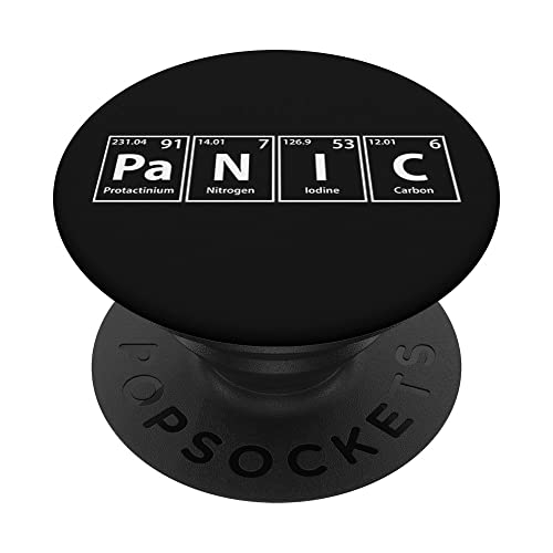 Periodic Tees Co. Panic (Pa-N-I-C) Periodic Table Elements Spelling PopSockets Stand for Smartphones