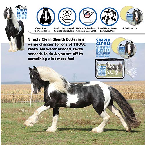The Blissful Dog Horses Simply Clean Sheath Butter All Natural Cleansing for Your Horse, 4-Ounce