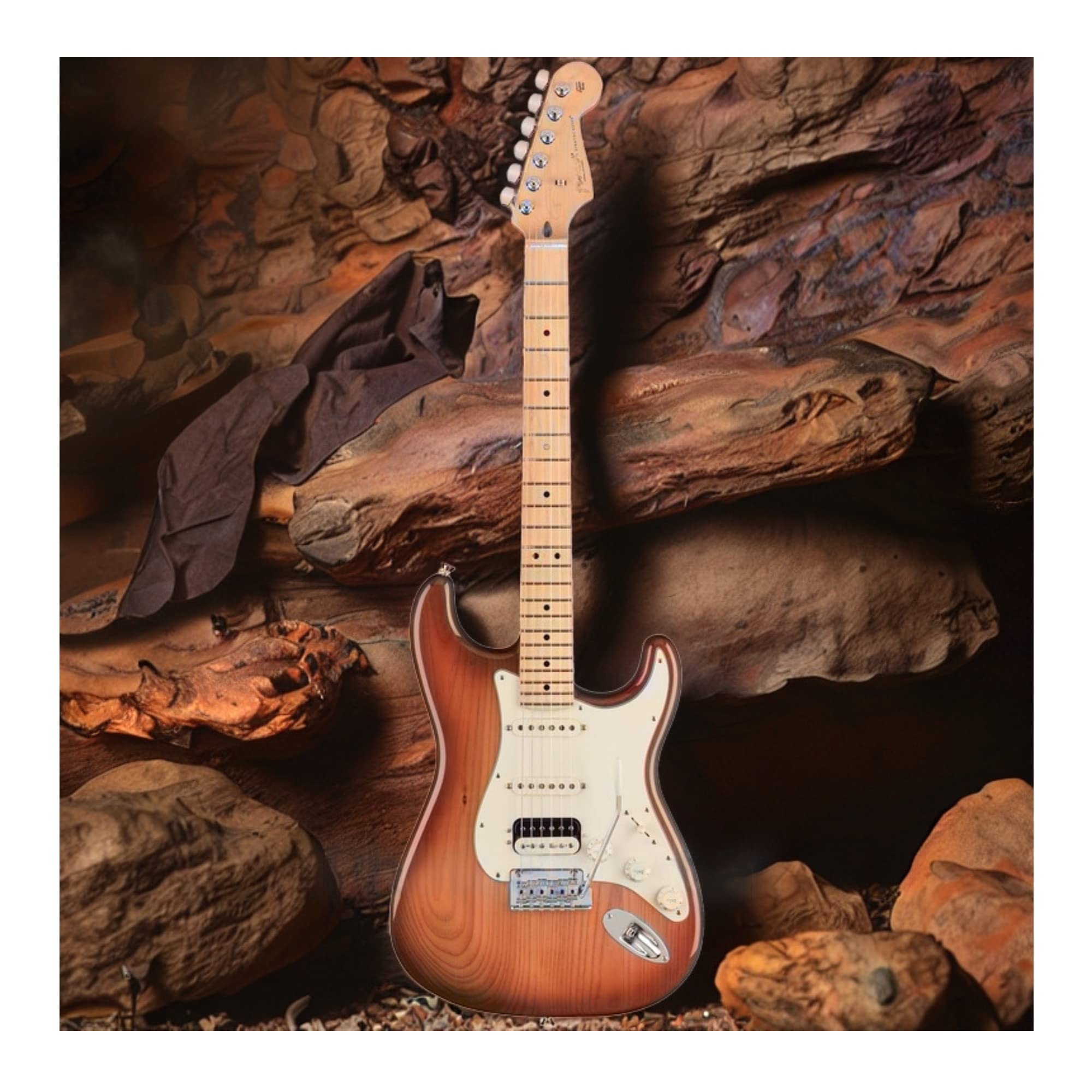 Fender 6 String Solid-Body Electric Guitar, Right, Sienna Sunburst (0113902747)