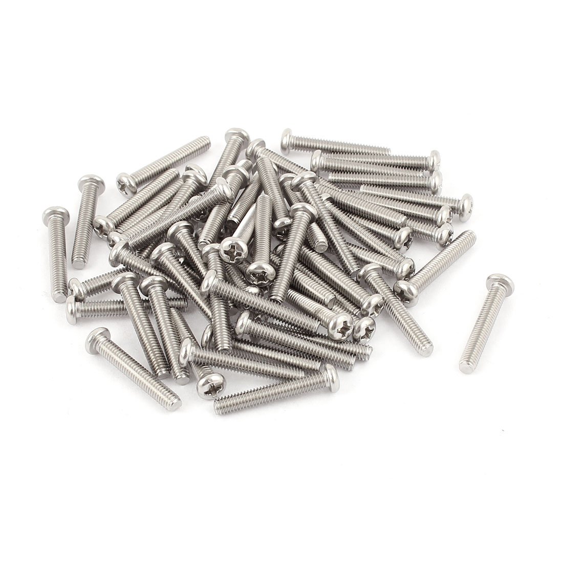 Uxcell a15070200ux0038 M4 x 25mm 304 Stainless Steel Phillips Round Head Screws Bolt (Pack of 60)