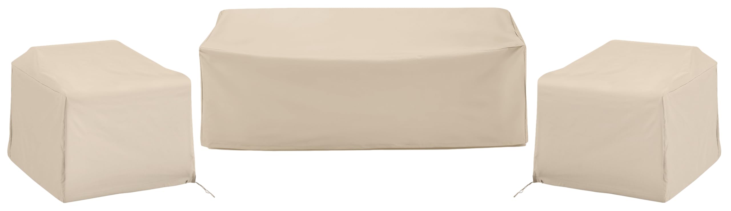 Crosley Furniture Patio Furniture Covers, Waterproof 3-Piece Cover Set for Outdoor Chairs and Sofa, Tan