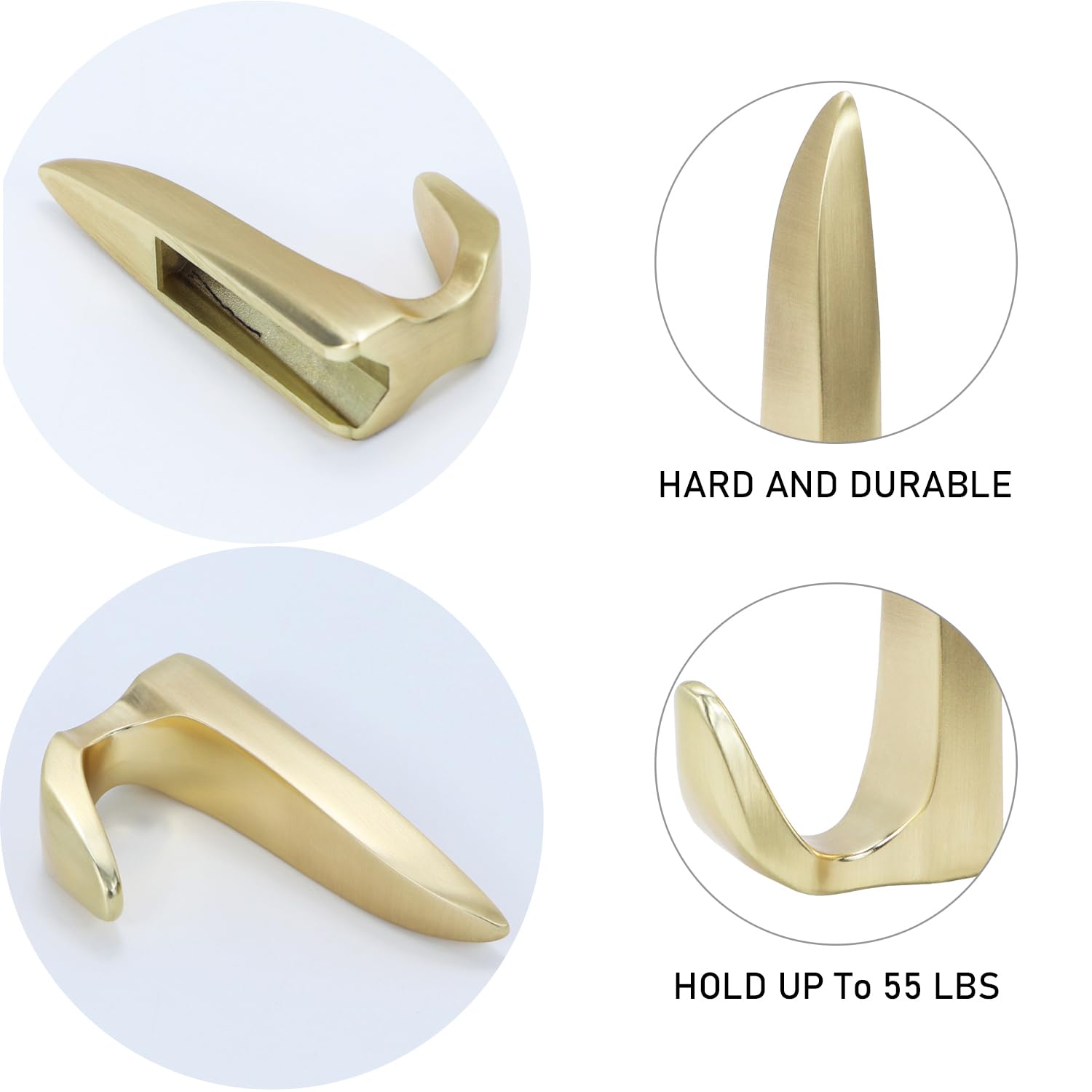 Gold Robe Hooks Coat Hooks Wall Hooks for Hanging Heavy Duty Towel Hooks for Bathroom Wall Mounted Clothing Hooks Kitchen Bedroom Home Entryway 4 Pcs (Copper)
