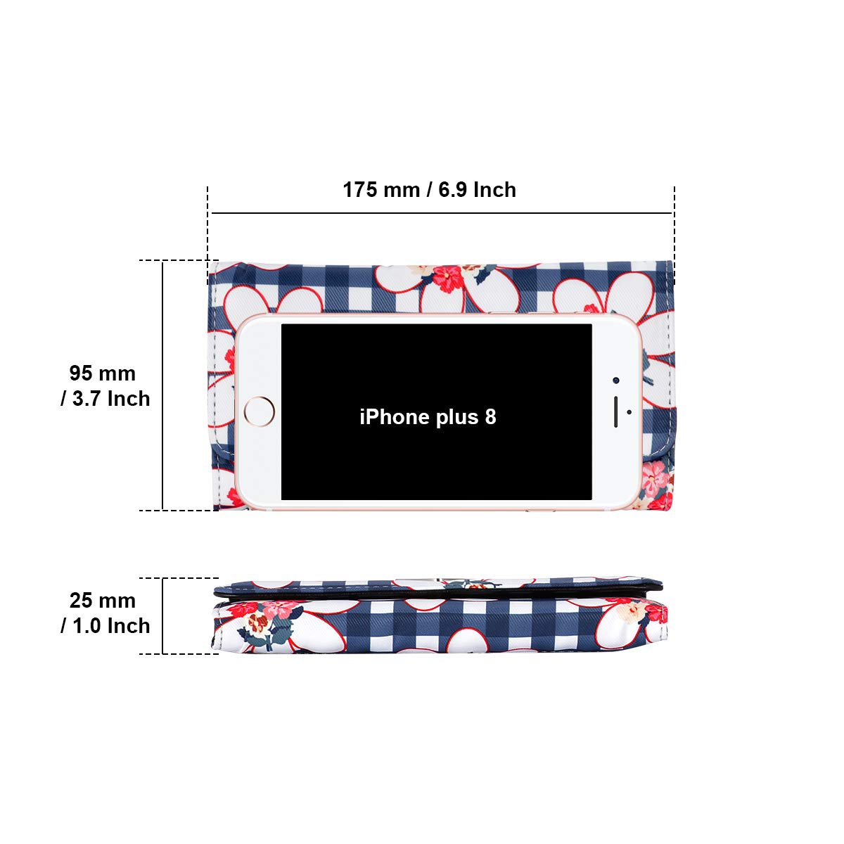 Kamo Women’s Printed Slim Long Wallet Purse Card Holder Organizer Envelope Wallets for women with 12 Card Slots