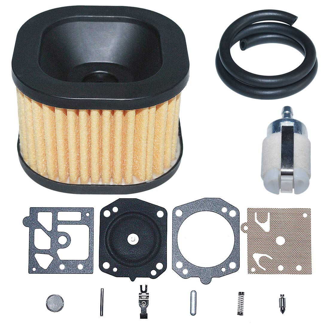 AUMEL 503818001 Heavy Duty HD Air Fuel Filter Line Kit For Husqvarna 372 372XP w/Walbro K10-HD Carburetor Repair Kit.