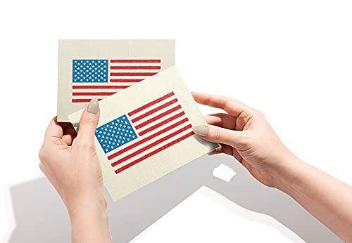 Twigs Paper - American Flag Note Cards - 12 Blank Patriotic Greeting Cards With Envelopes - Eco Friendly Stationery - 5.5 x 4.25 Inch - Made In USA
