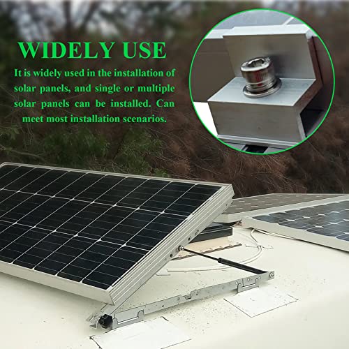 Biaungdo 6 Pcs Solar Panel Mounting Z Brackets, Adjustable Solar End Clamp Aluminum Rail Bracket Solar Panels Grounding Gutter Kit for Solar Panel Photovoltaic Mounting System Accessories(32-50mm)