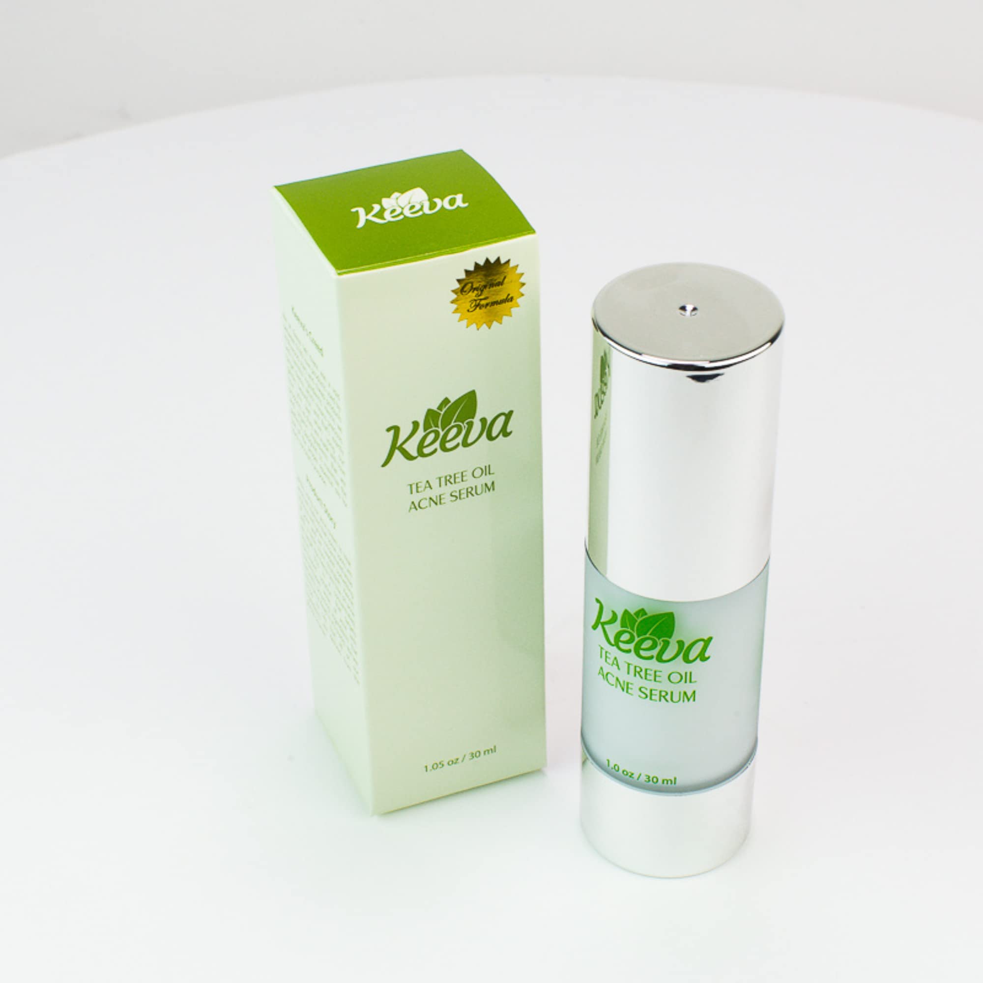 Tea Tree Oil Acne Serum - Perfect for Blemishes, Spots, Scars, Bacne, Pimples, Blackheads, Whiteheads with Natural & Organic Ingredients - by Keeva Organics