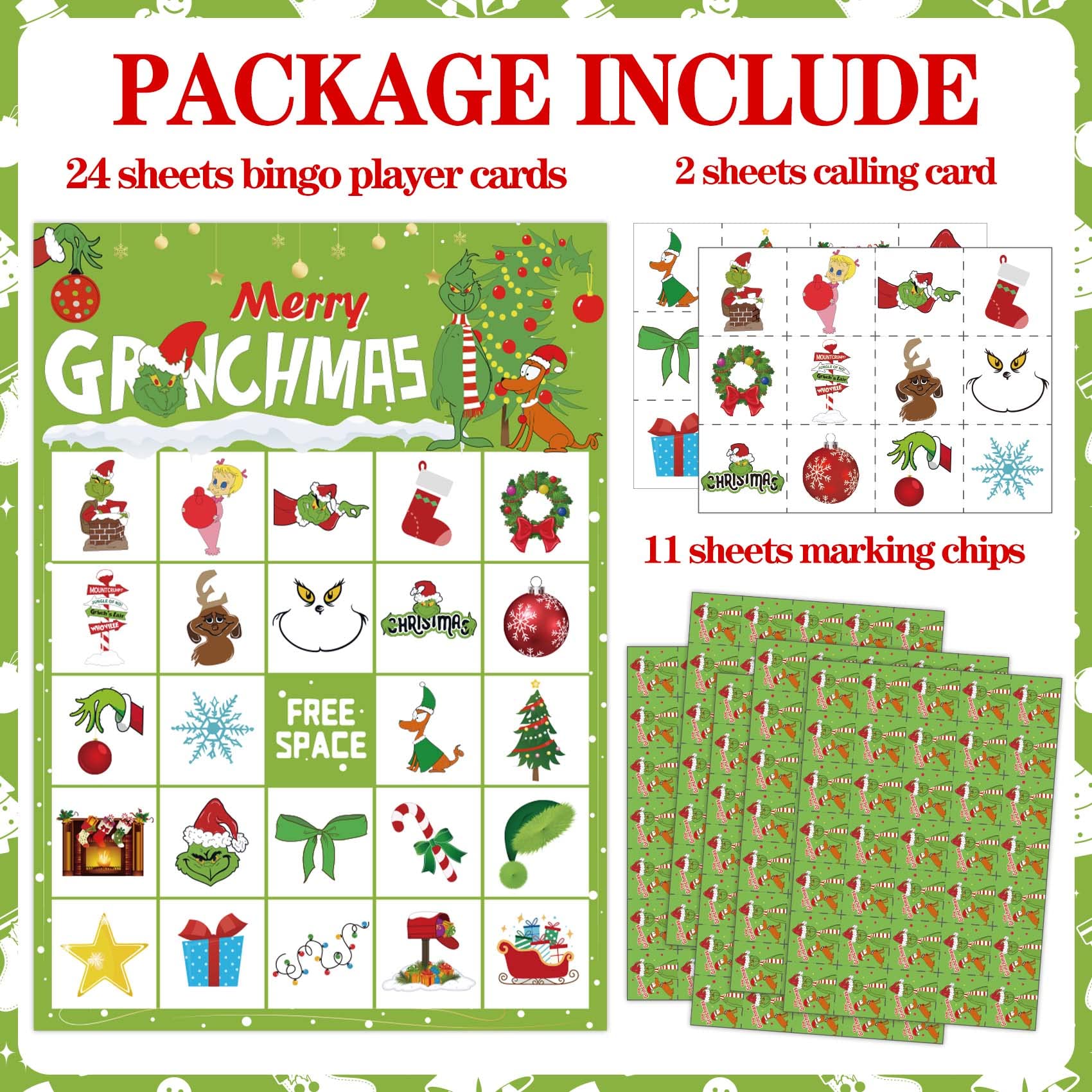 Christmas Bingo Game for Kids - Christmas Party Games and Decorations