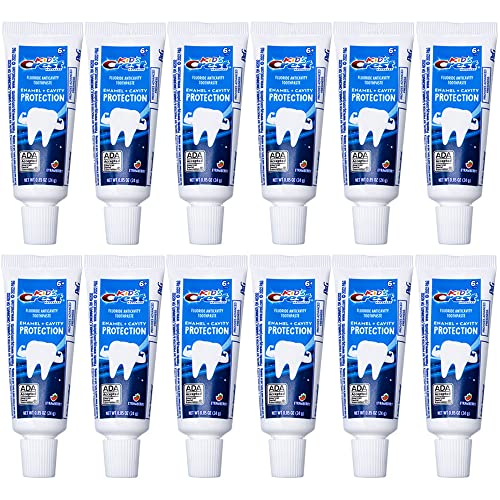 Crest Kids Advanced Toothpaste, Junior Toothpaste 6+ Years Old Enamel + Cavity Protection with Strawberry Flavor, Travel Size 0.85oz (24g) - Pack of 12