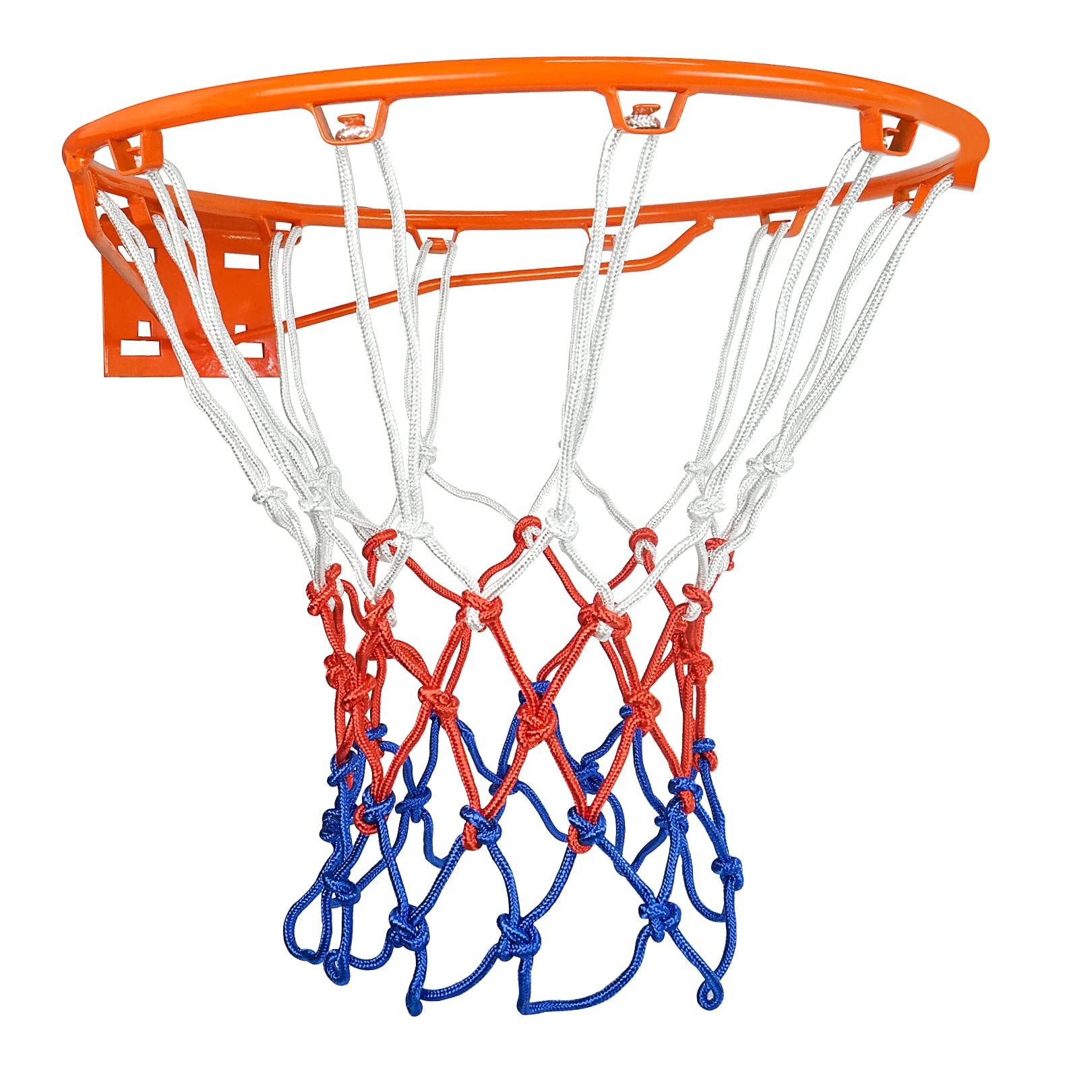 Aoneky Basketball Rim Replacement, Standard 18" Size Basketball Goal Hoop with Net - 14mm Orange